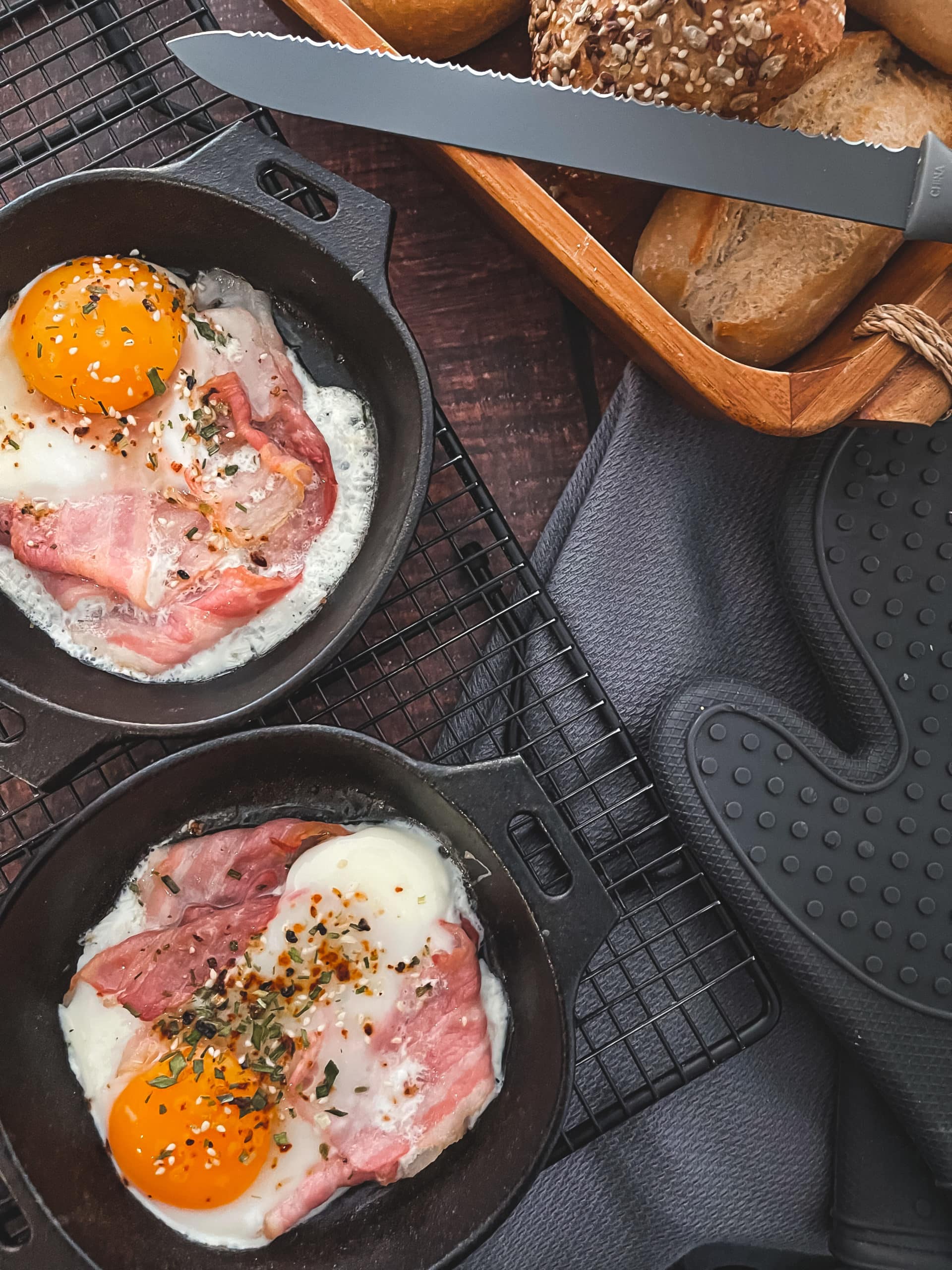 Bacon mit Spiegelei aus dem AirFryer - ines-kocht.de